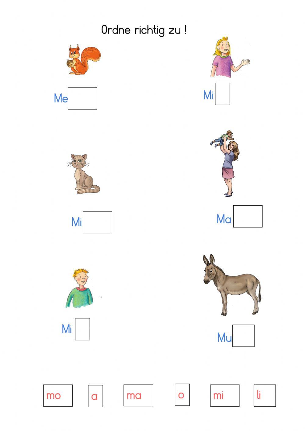 Erste Silben | Nina Blaas | Live Worksheets