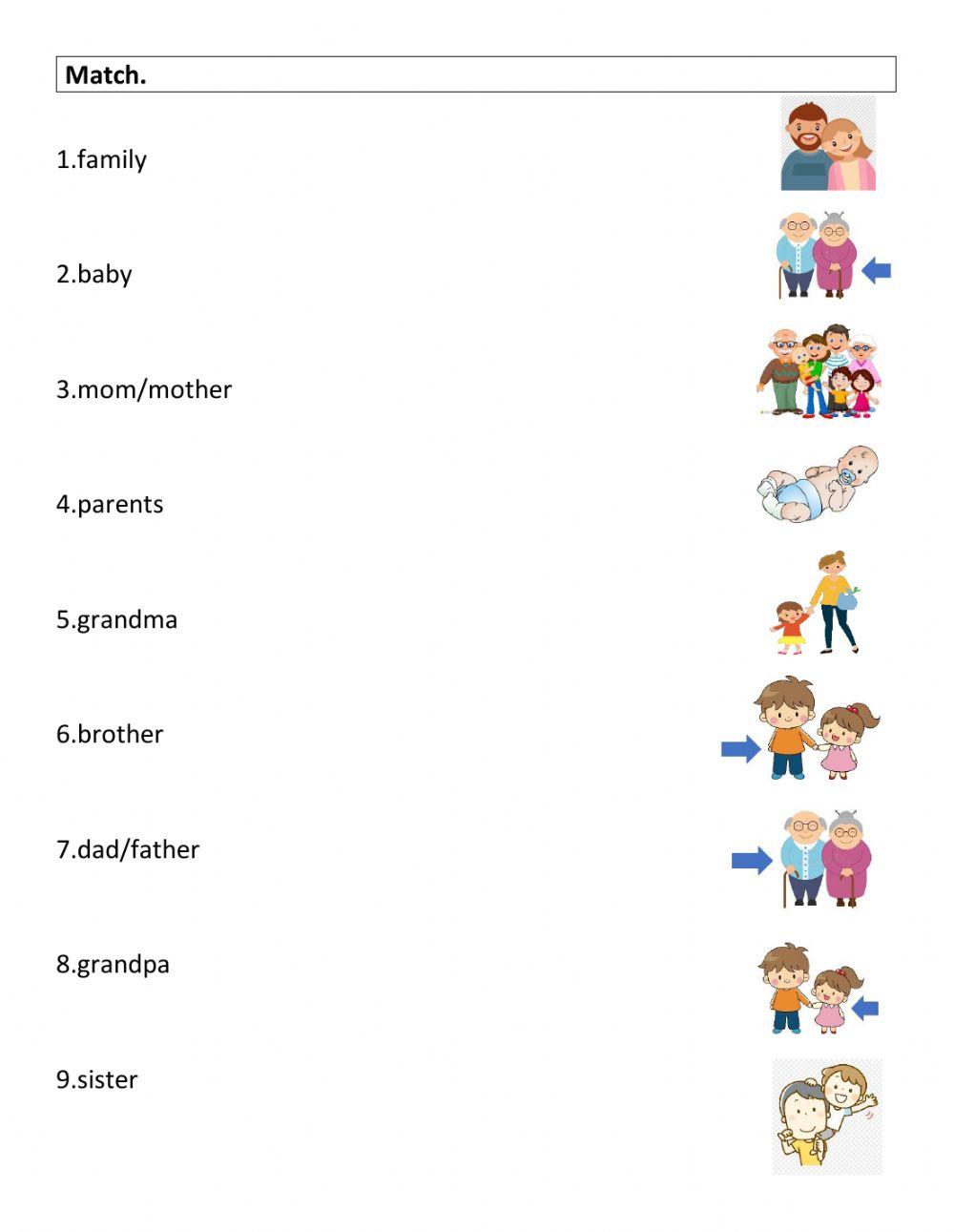 Family1 interactive worksheet | Live Worksheets