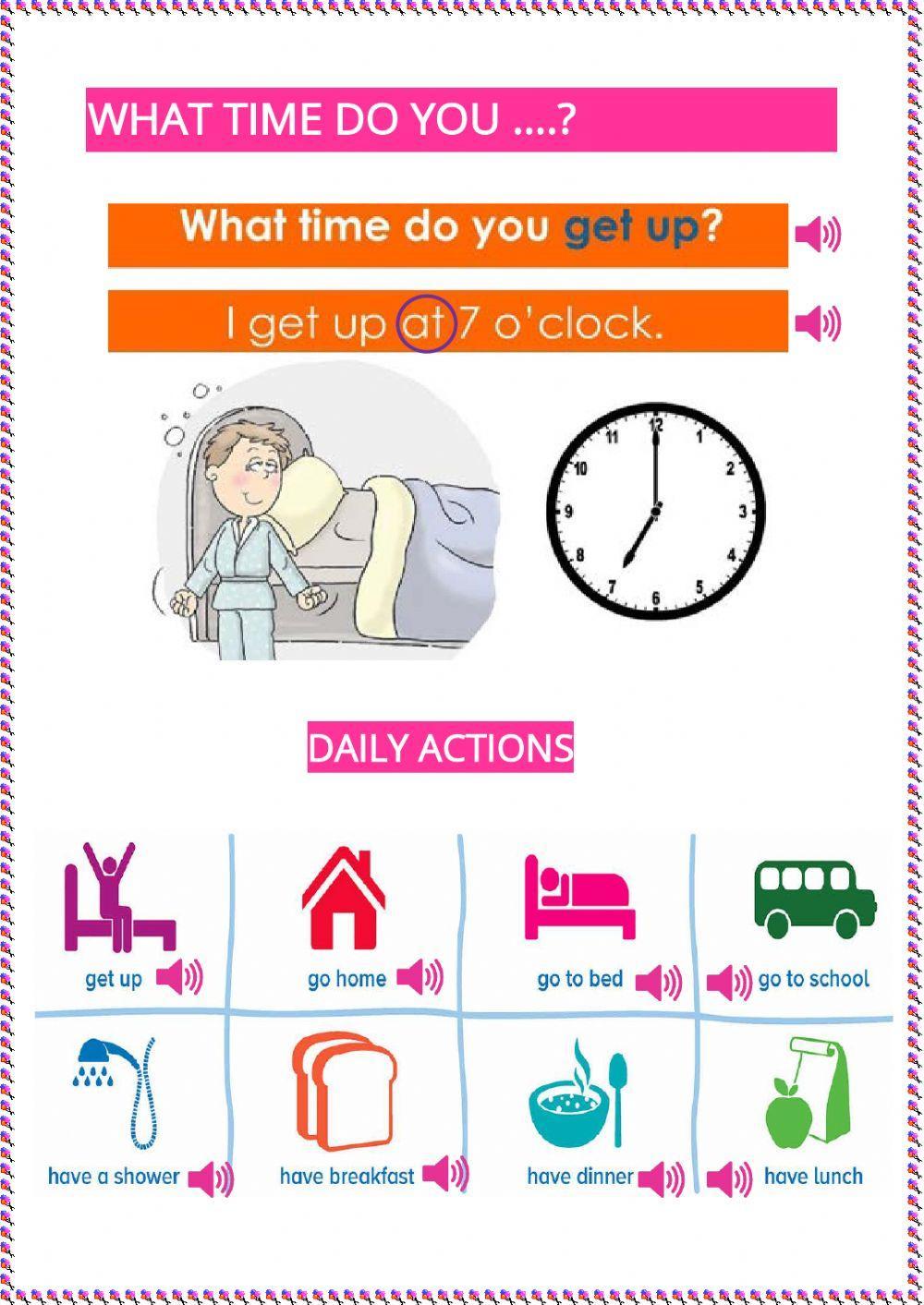 What time do you ...? | rarean | Live Worksheets