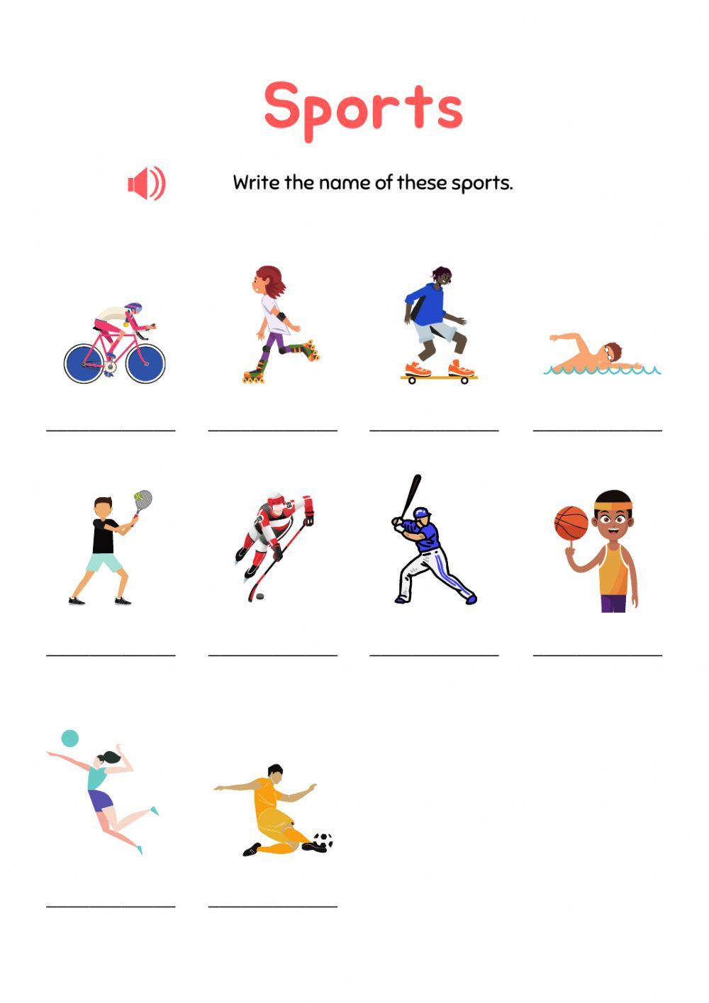 627993 | Write the name of the sports | TeacherElenaGar