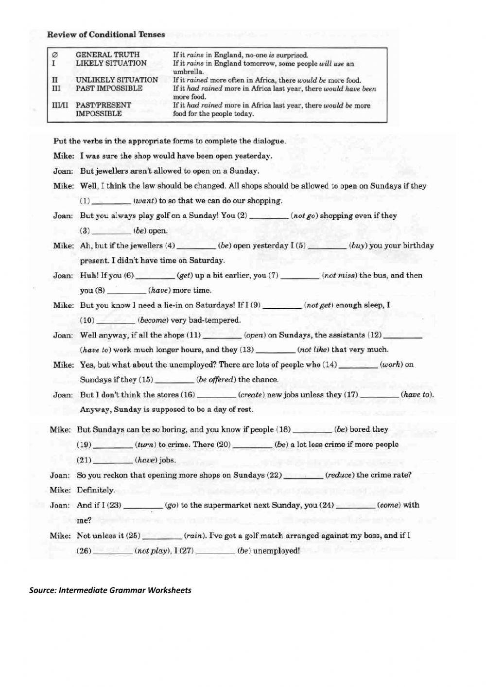 all conditional… | Free Interactive Worksheets | 6169085