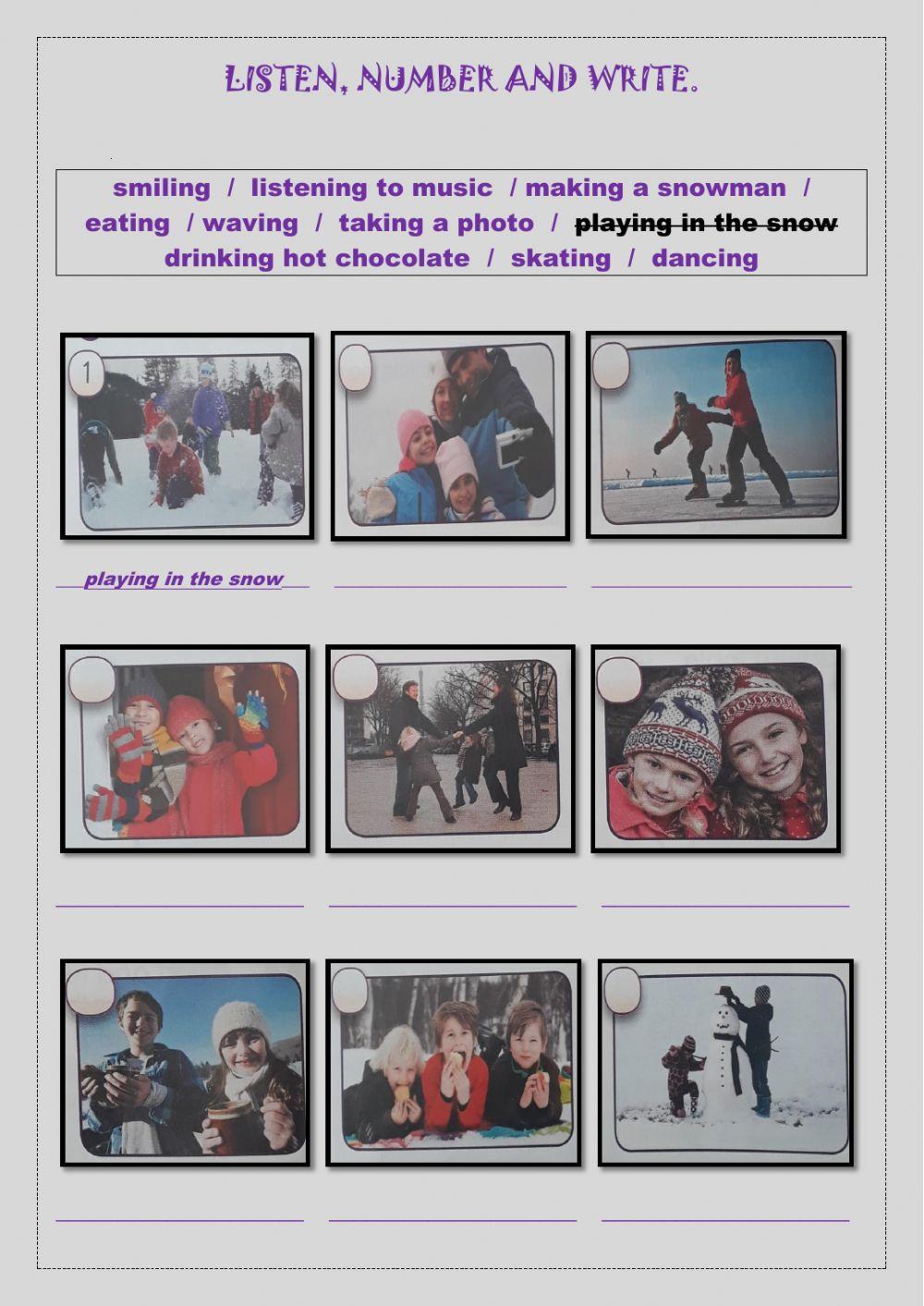 Listen, number … | Free Interactive Worksheets | 446409