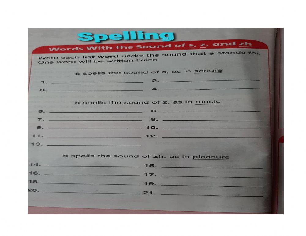 Spelling Words … | Free Interactive Worksheets | 446446