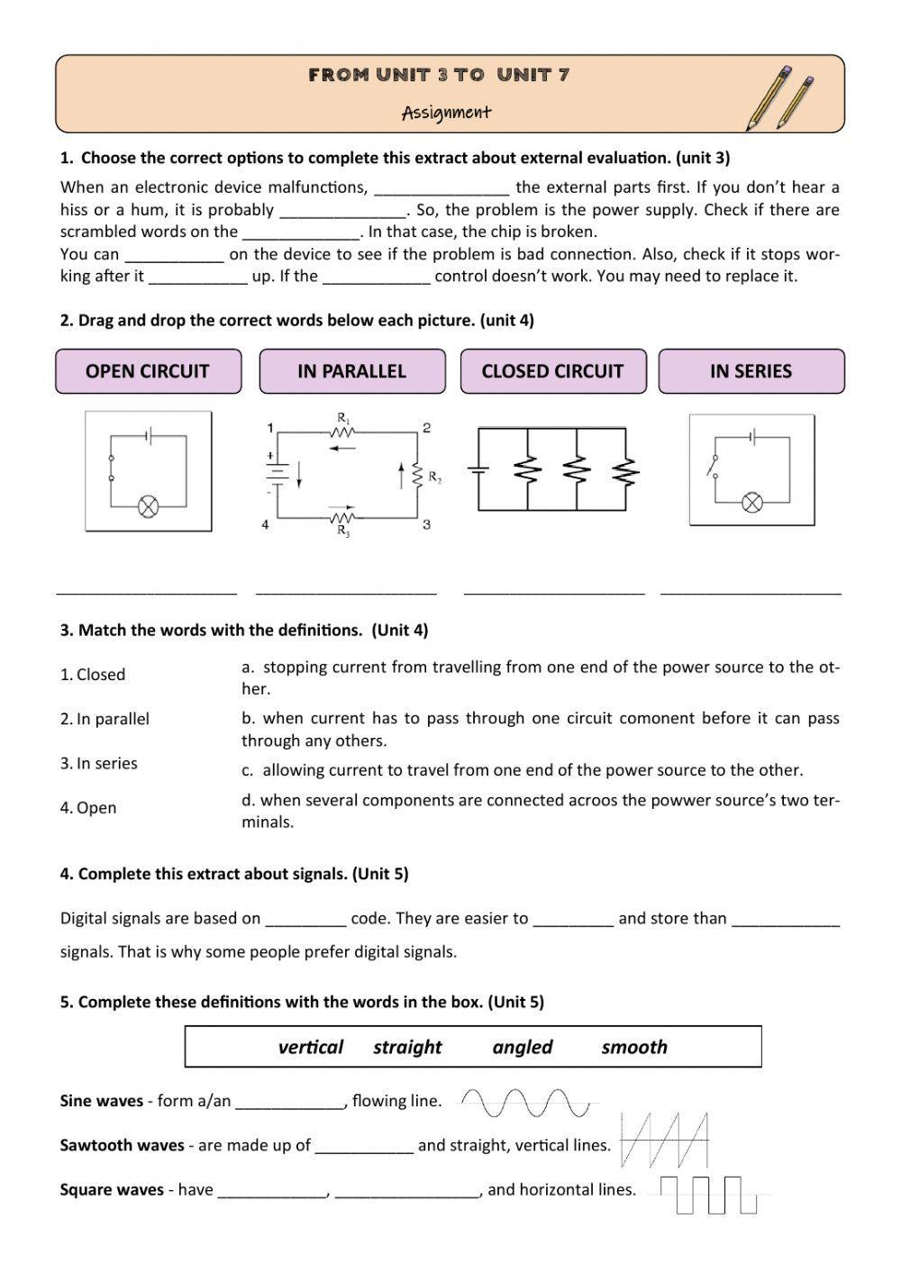 Electronics | Free Interactive Worksheets | 446586