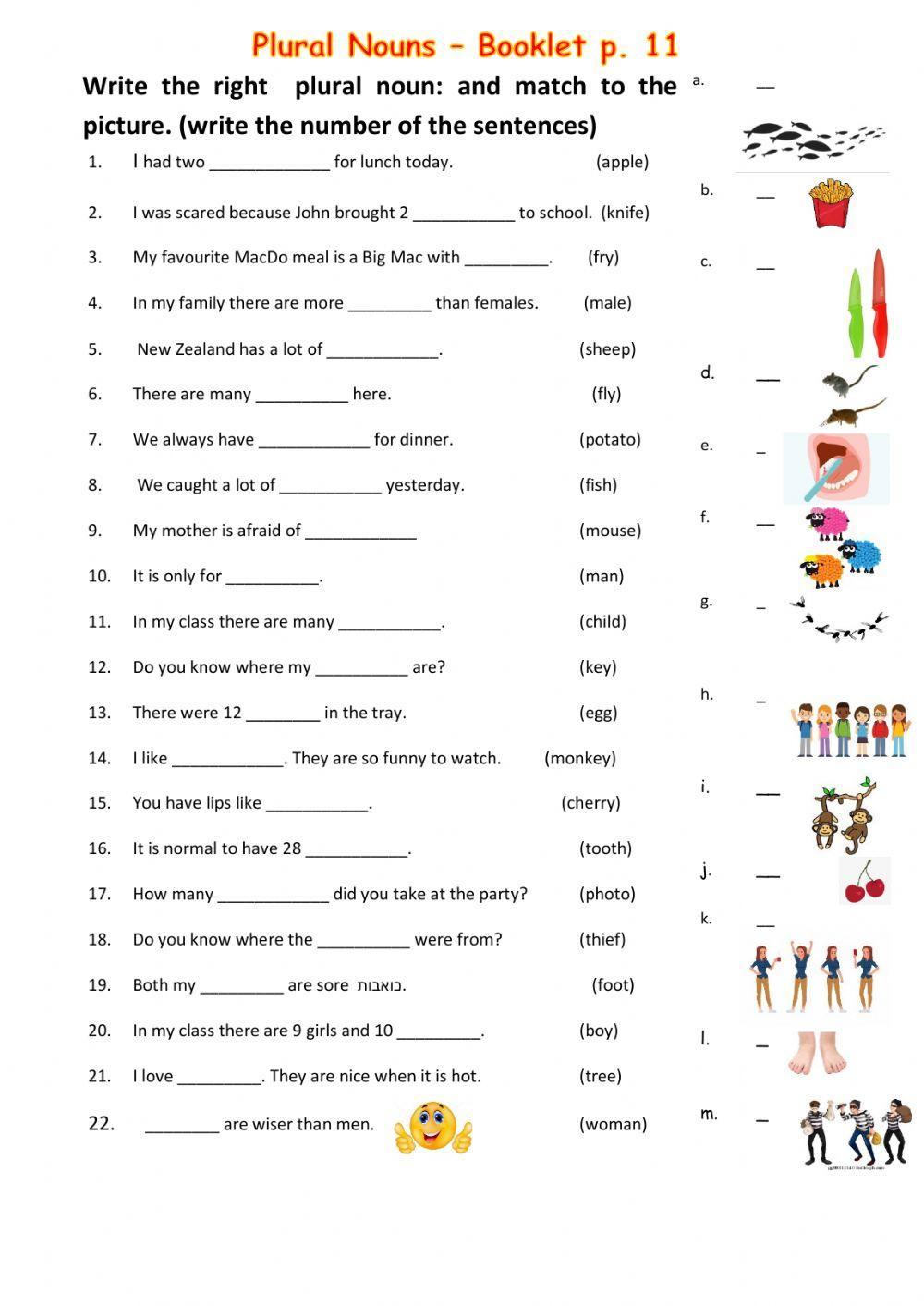 Plural Nouns Interactive Exercise For Beginner Plus P - vrogue.co