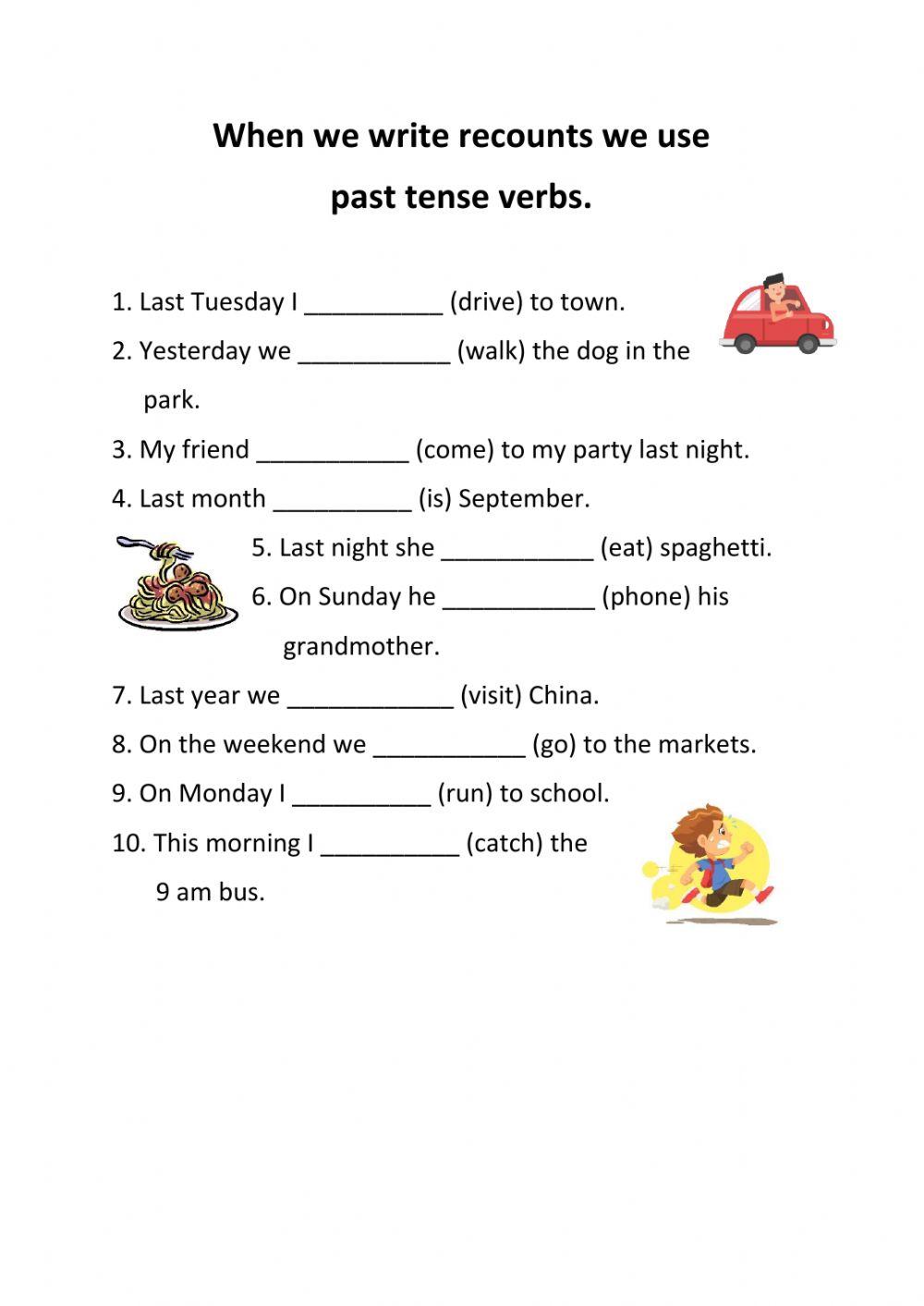 446619 | Complete the sentences in past tense | Gillian