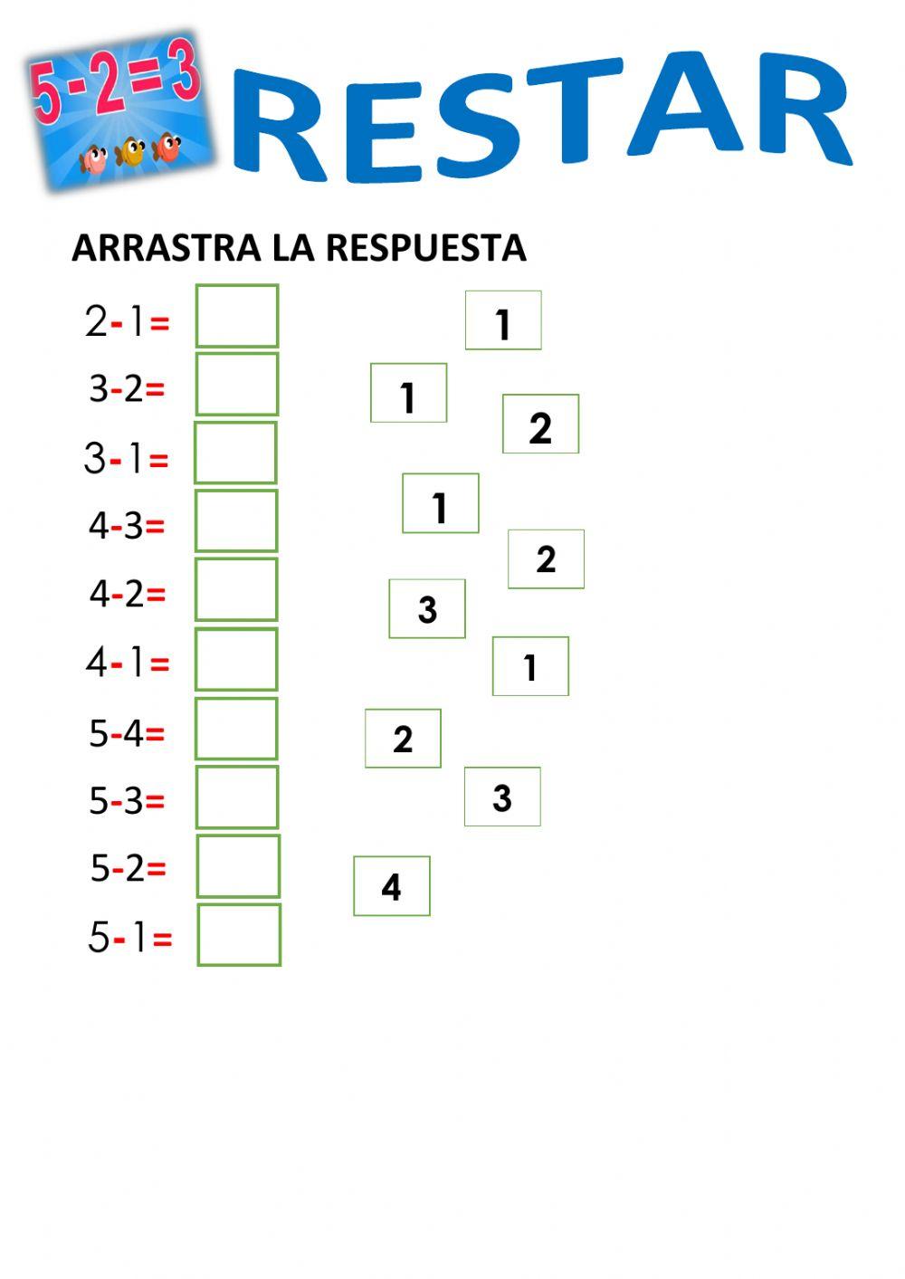 Restas online pdf worksheet | Live Worksheets