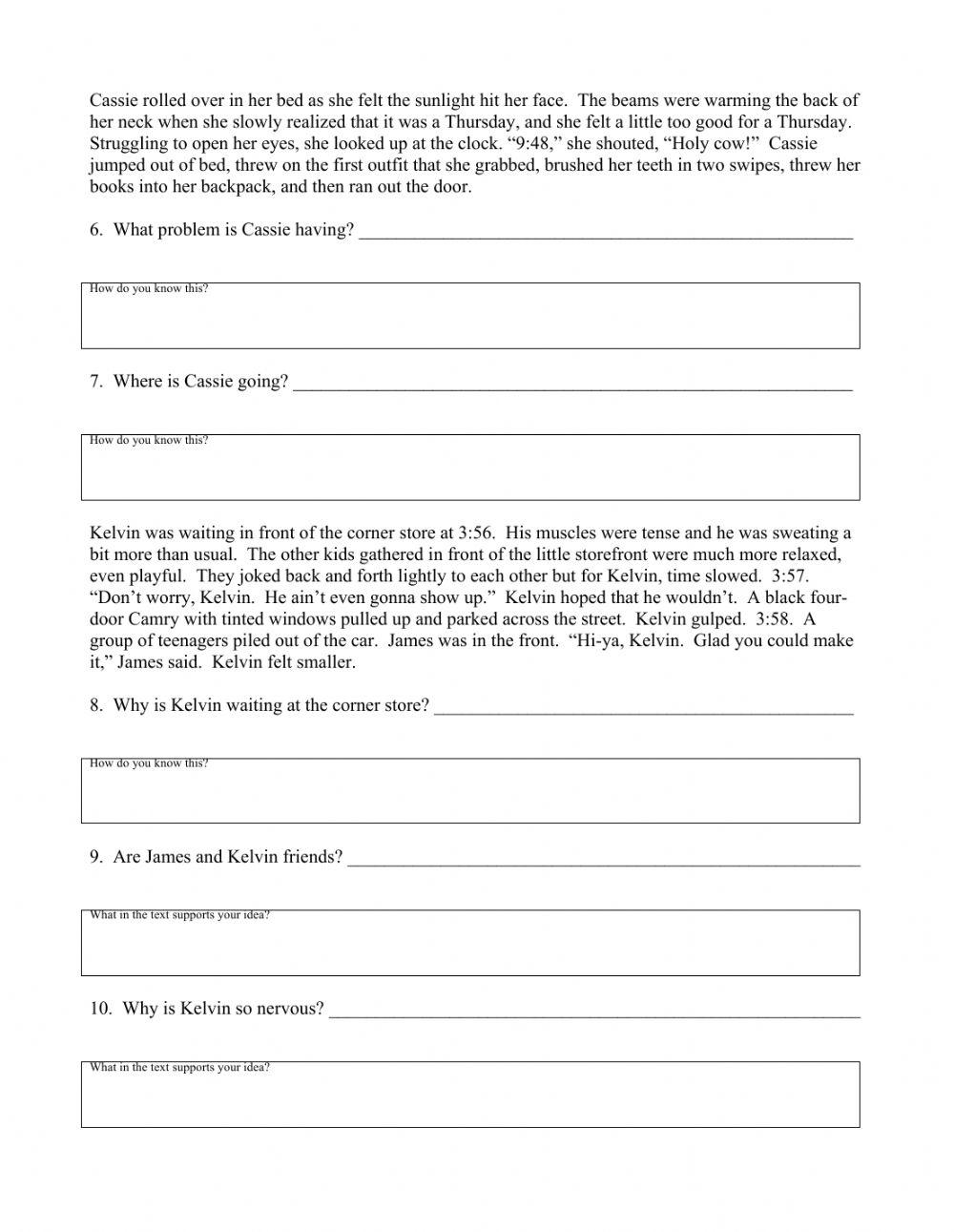 Inference Worksheet 6 online exercise for | Live Worksheets