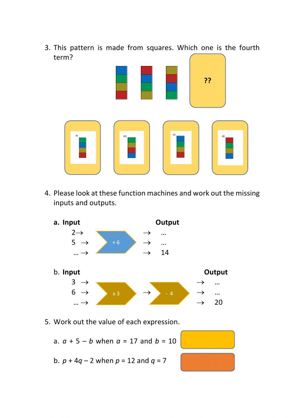 Daily Test 2 worksheet | Live Worksheets