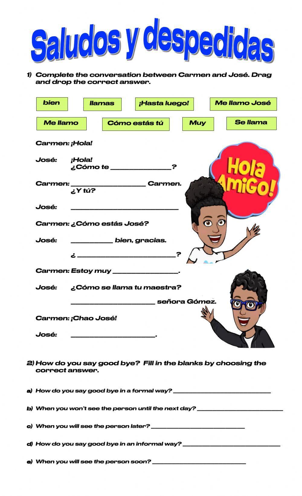 Los Saludos Live Worksheets los-saludos-live-worksheets