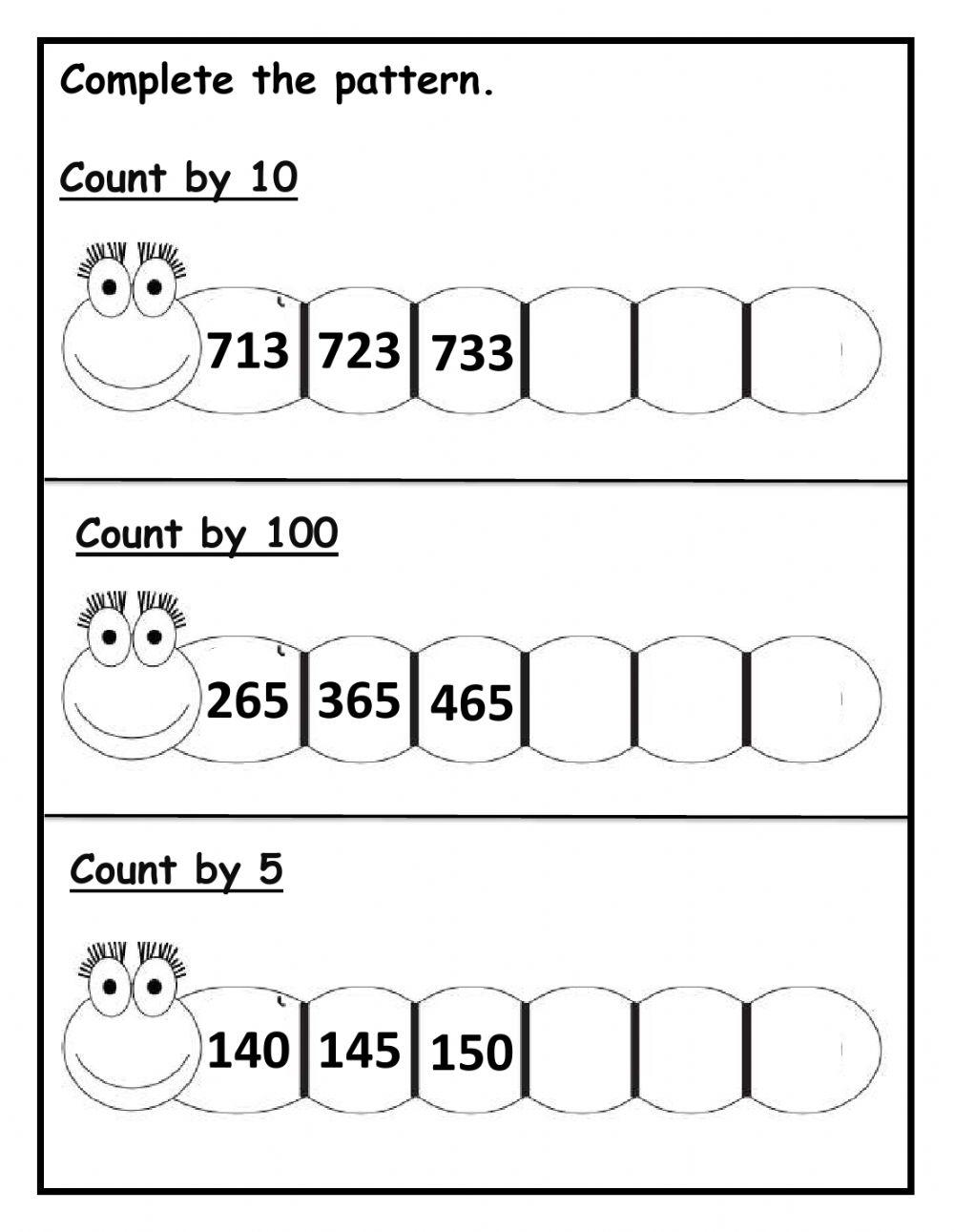 Counting by 5, … | Free Interactive Worksheets | 448695
