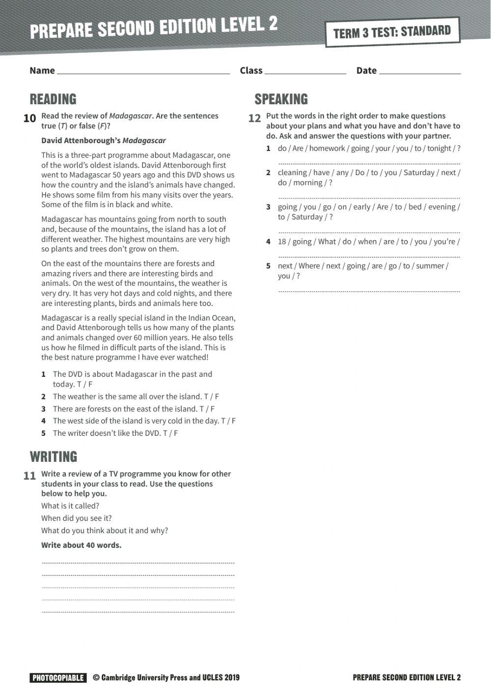 prepare 2 T3 online exercise for | Live Worksheets