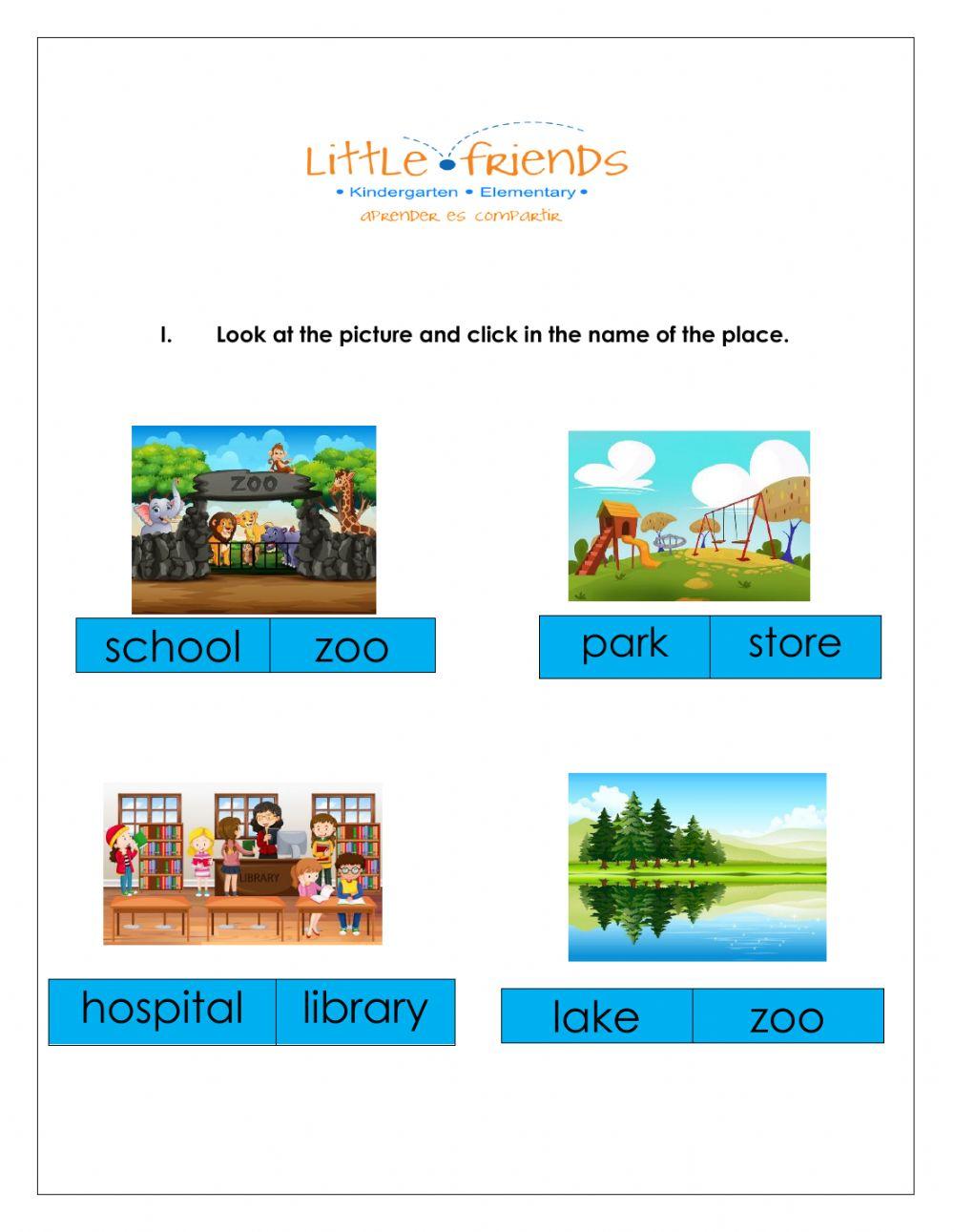 Nouns of places worksheet | Live Worksheets