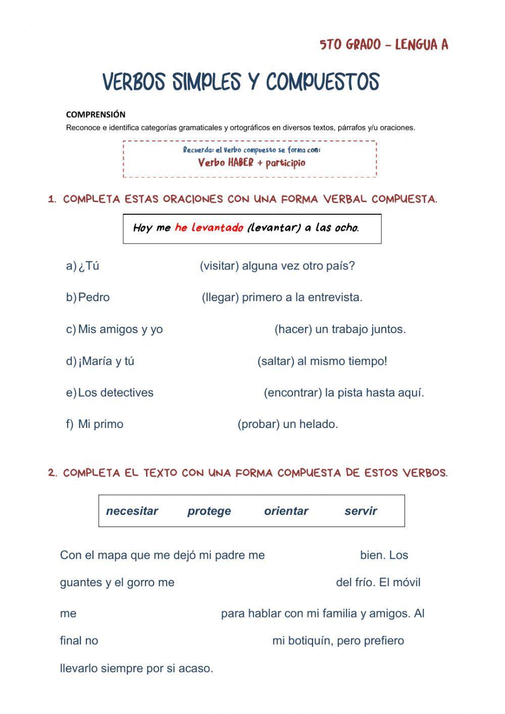 453435 Verbos Simples Y Compuestos Miss Fannygaspar