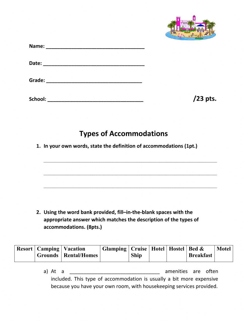 451686 | Types of accommodations | Carla A. Barr