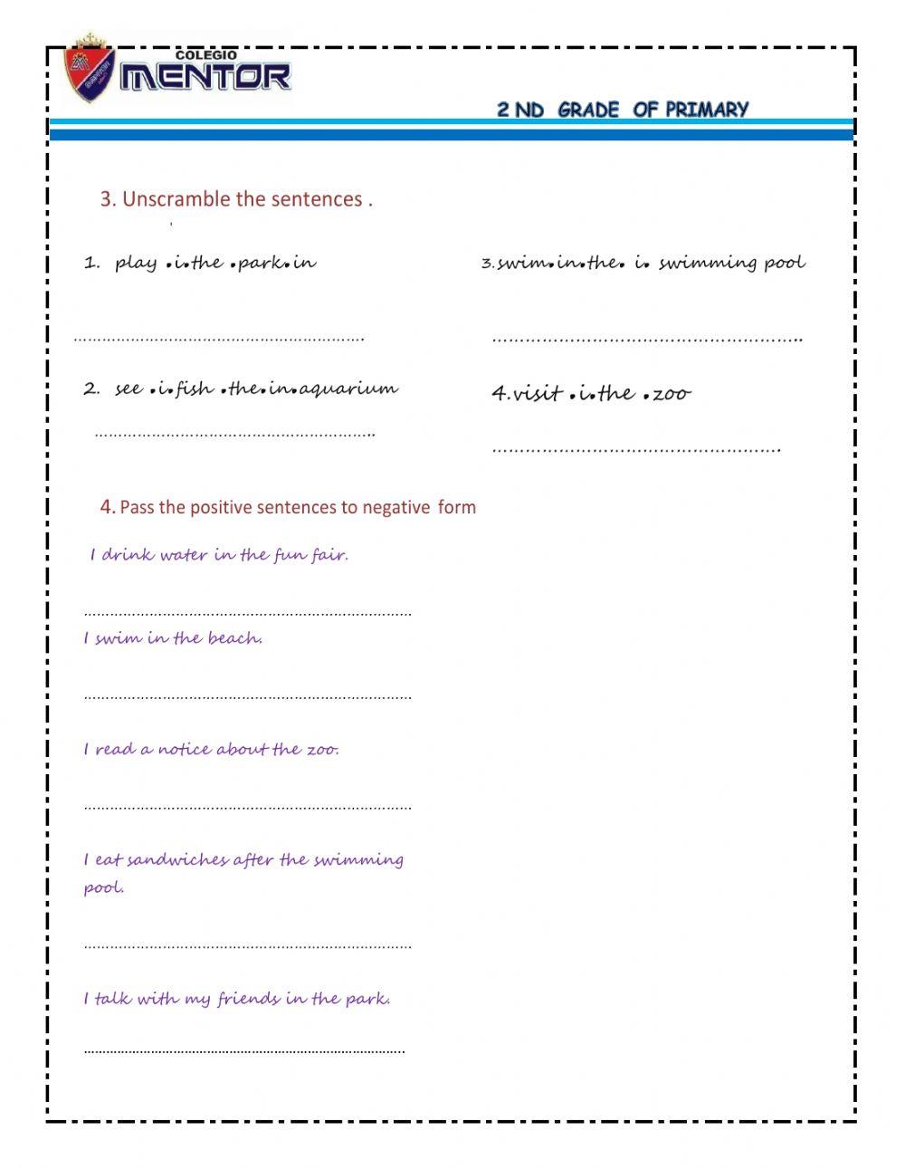 Simple present online exercise for 2 nd grade | Live Worksheets