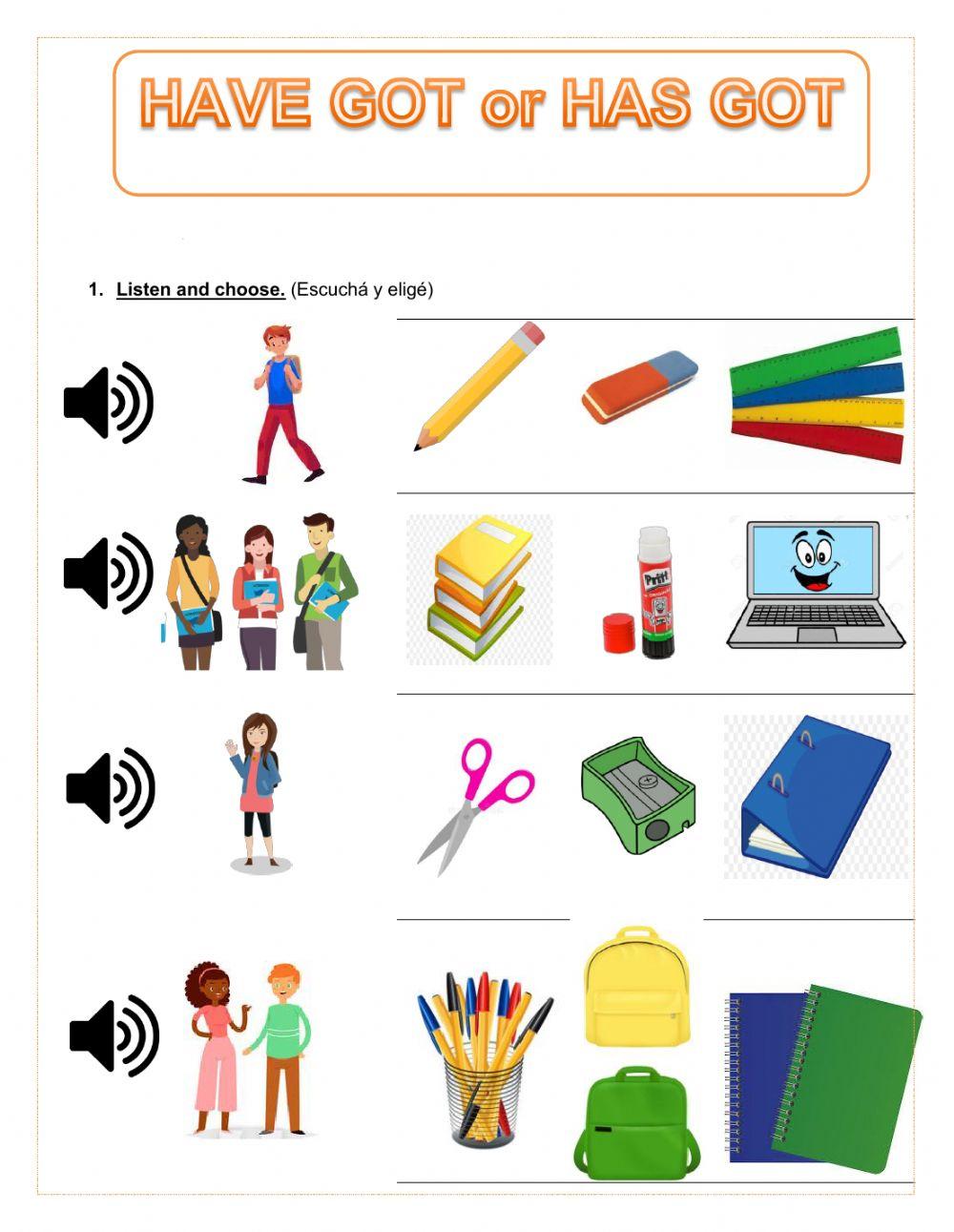 -HAVE GOT - HAS GOT- online exercise for | Live Worksheets