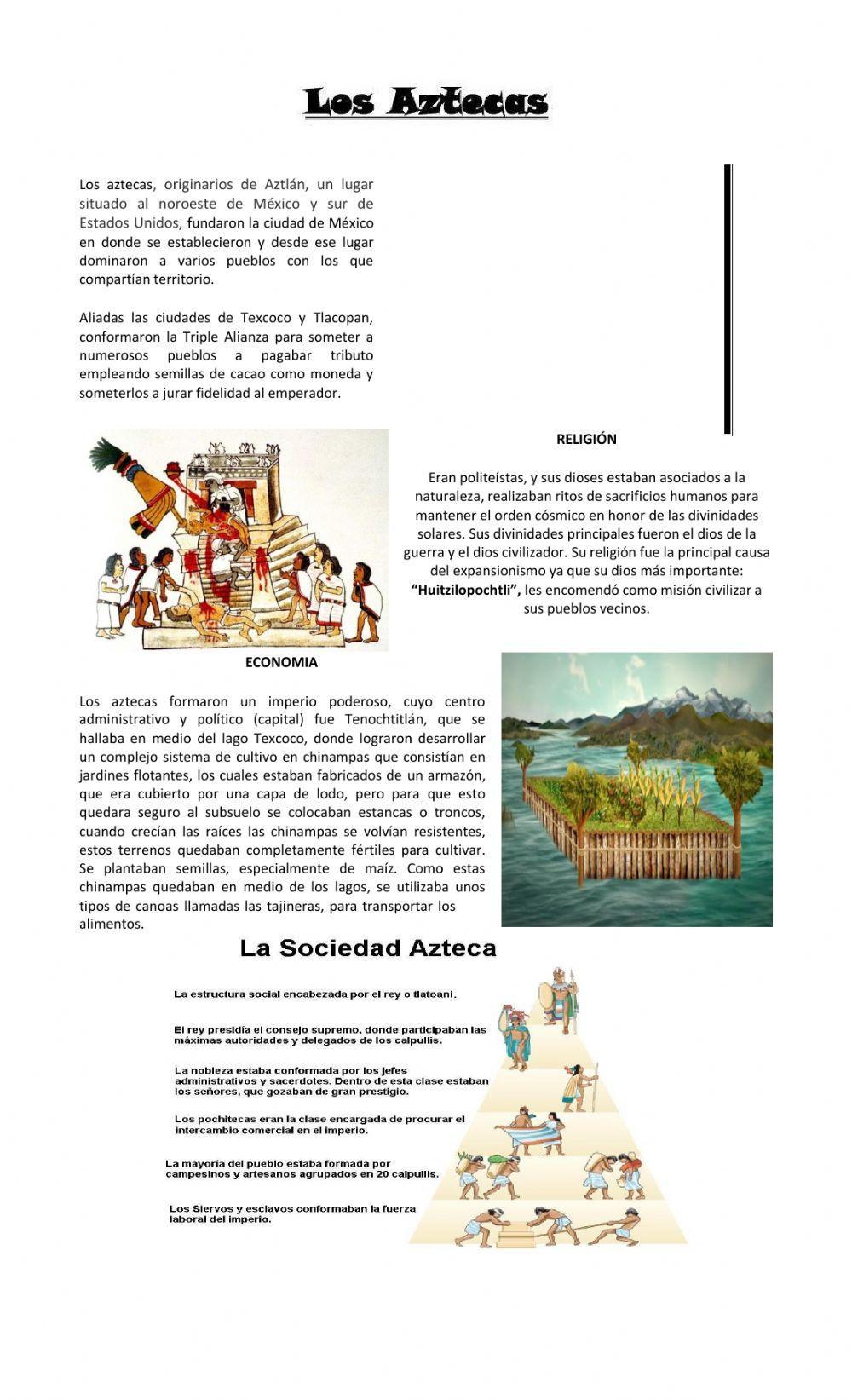 Los Aztecas | Free Interactive Worksheets | 451723