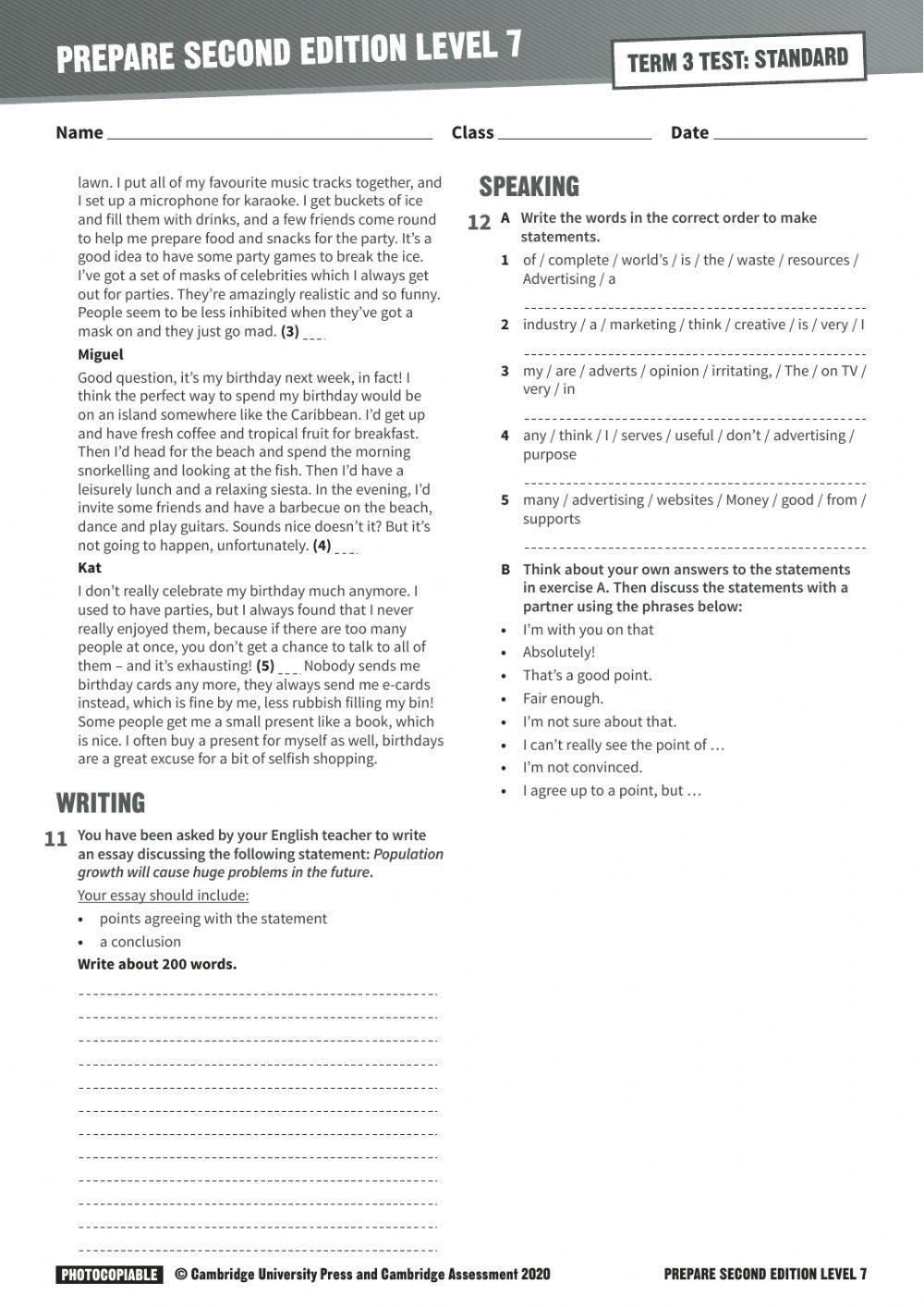 p7 t3 online exercise for | Live Worksheets