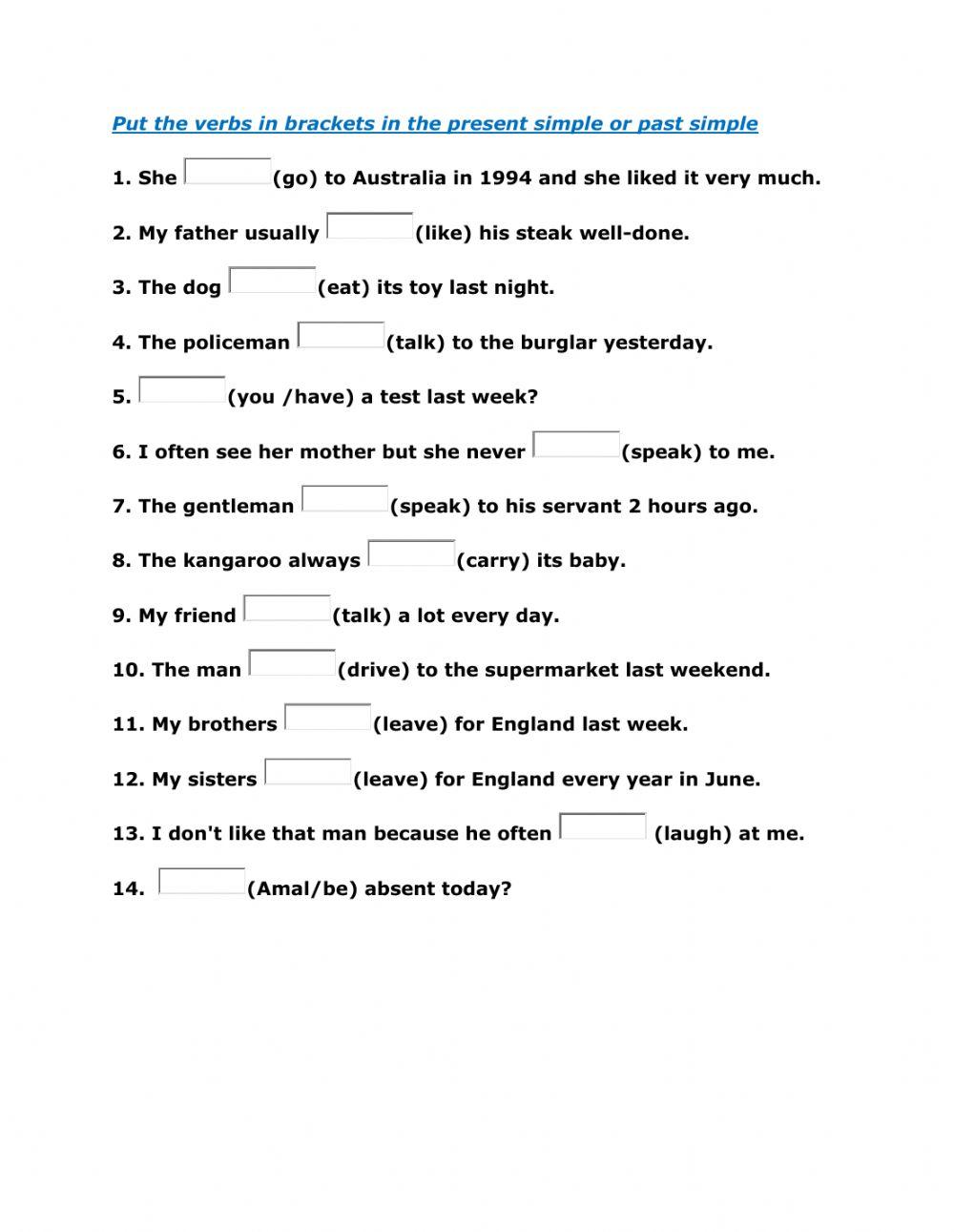 Grammar online exercise for 6 | Live Worksheets