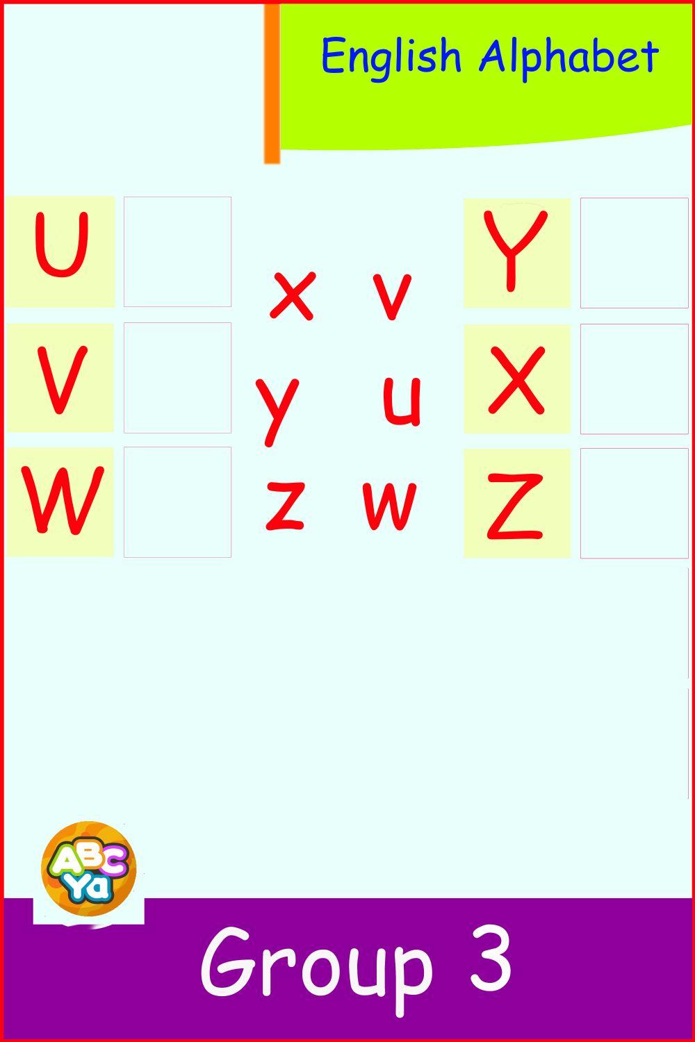 455566 | English Alphabet - Group 3 - U - Z | We CAN
