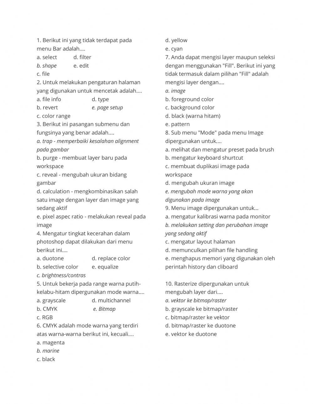 Soal Pretest dan Post test Desain Grafis Percetakan Kelas XI MM online ...