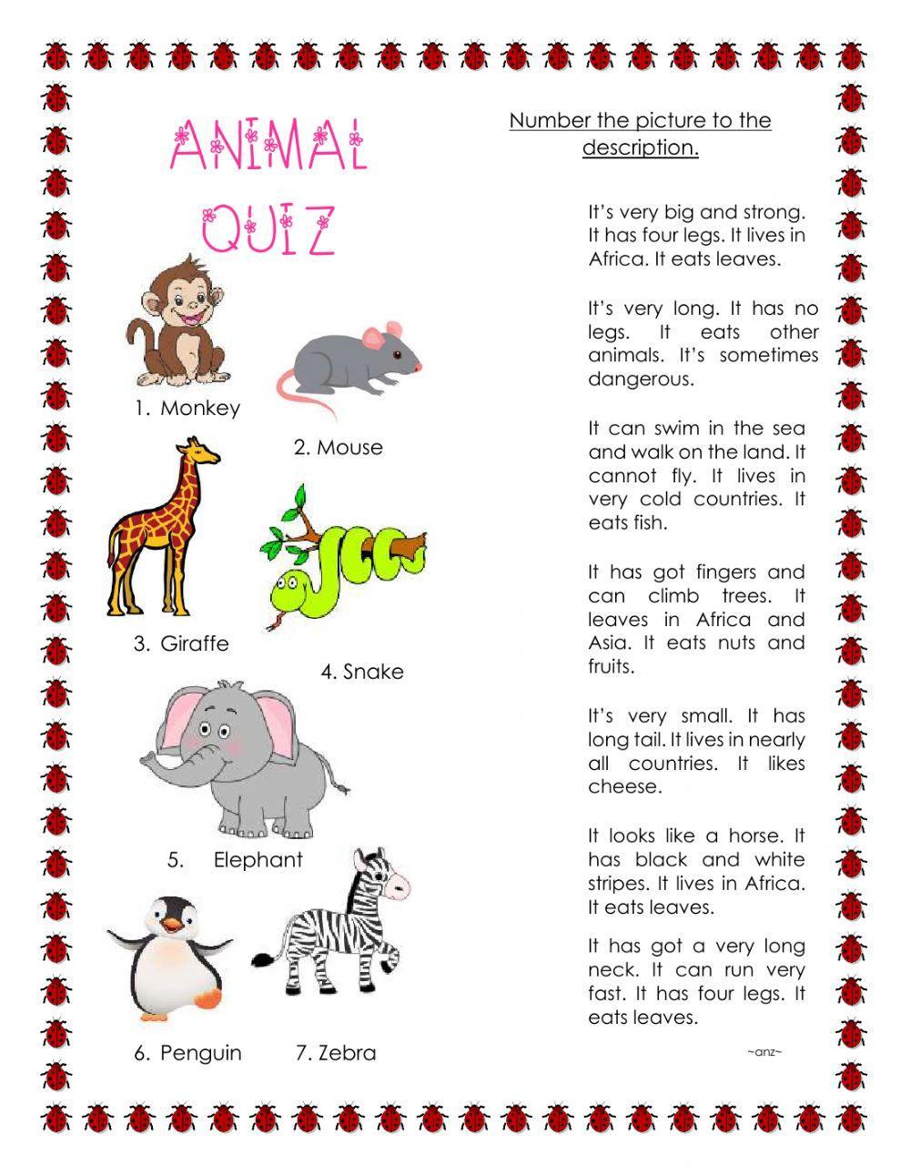 Amazing Animals 453351 | iyanmika | Live Worksheets