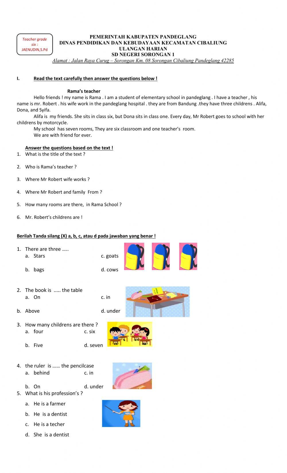 Bahasa inggris 453835 | JAENUDIN,M.Pd | Live Worksheets