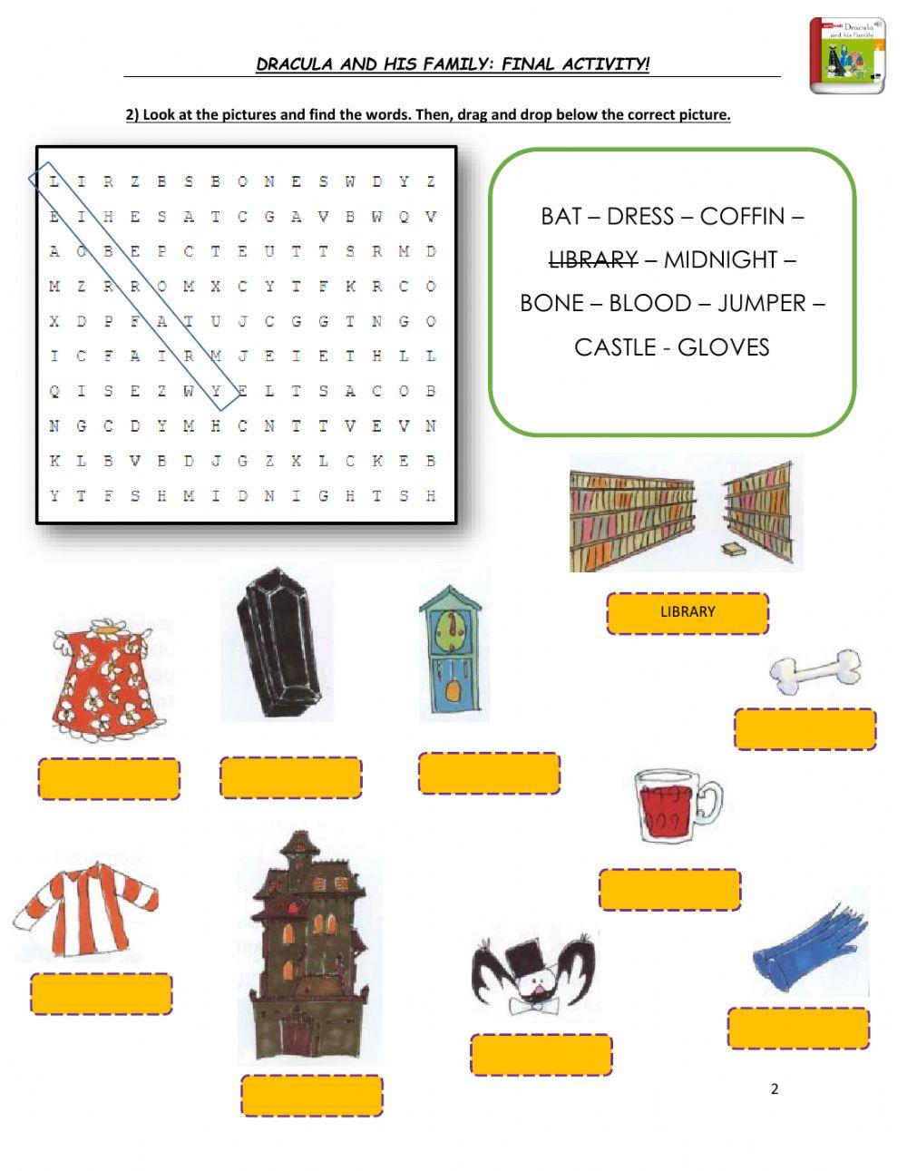 Final Activity Dracula and his Family online exercise for | Live Worksheets