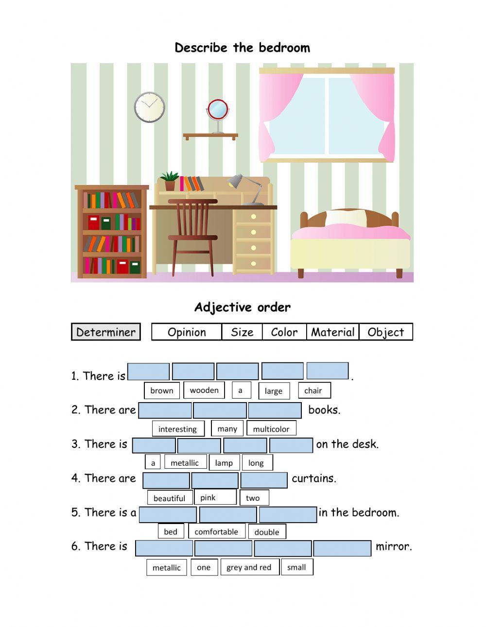 Adjective order | Free Interactive Worksheets | 454483