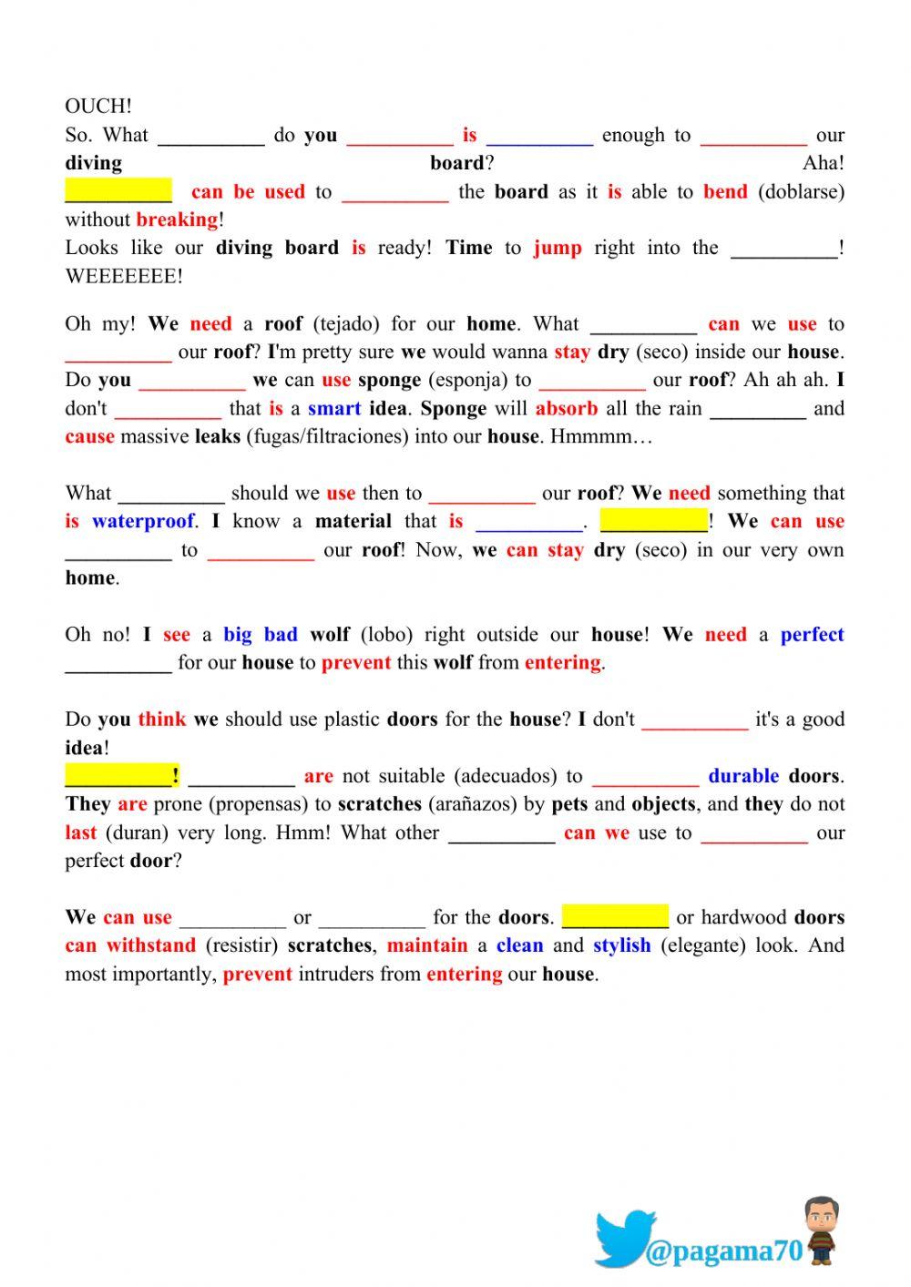 Properties of materials - part 1 worksheet | Live Worksheets