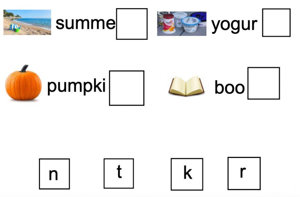 Ending sounds ID worksheet | Live Worksheets