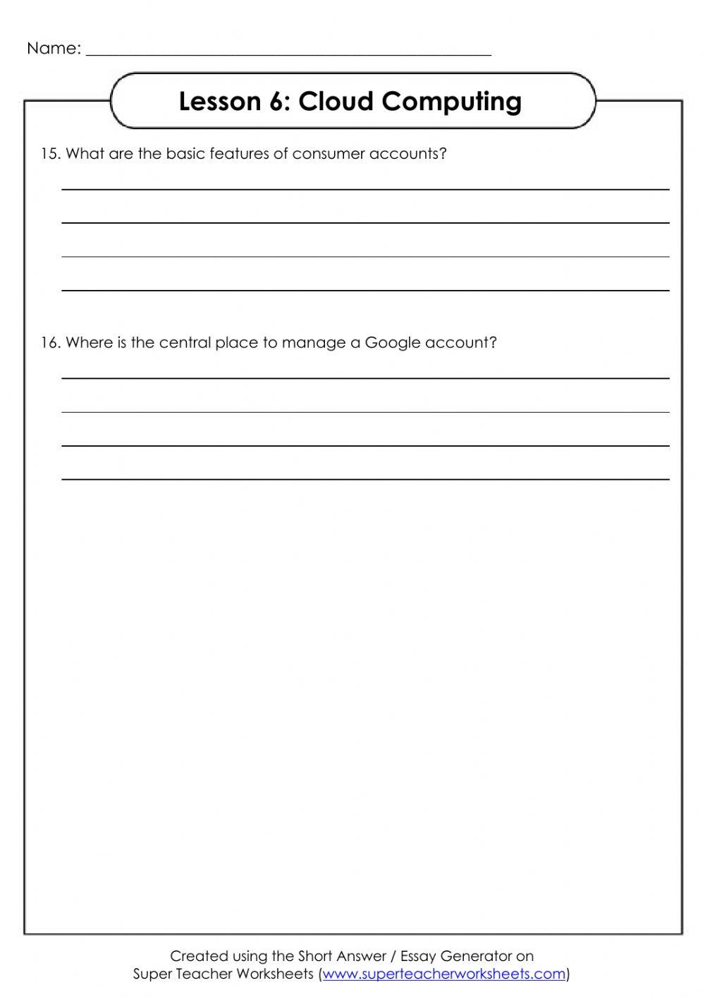 6181787 | Lesson 6: Cloud Computing | fml5477