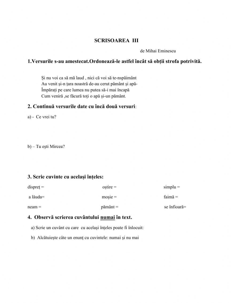 SCRISOAREA III online exercise for | Live Worksheets