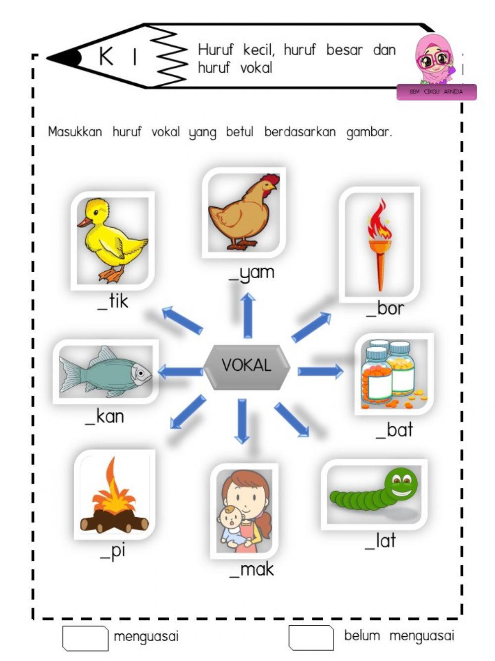 K1-HURUF VOKAL online exercise for | Live Worksheets
