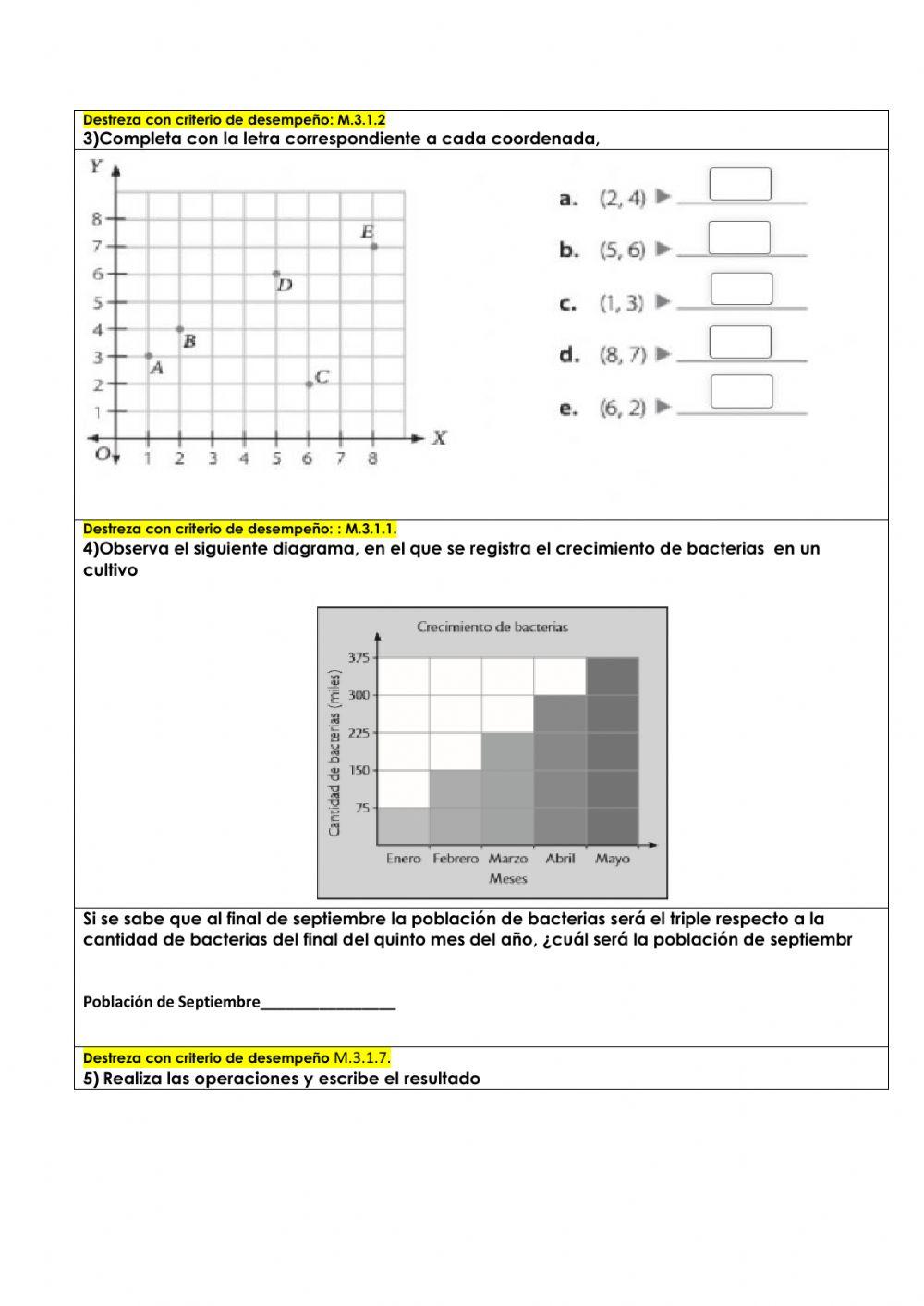 UNIDAD 1 MATEMA… | Free Interactive Worksheets | 6183860