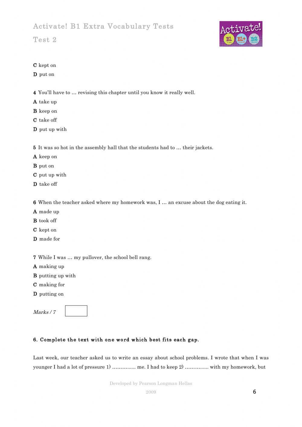 6184387 | activate b1 unit 2 vocabulary | booklet