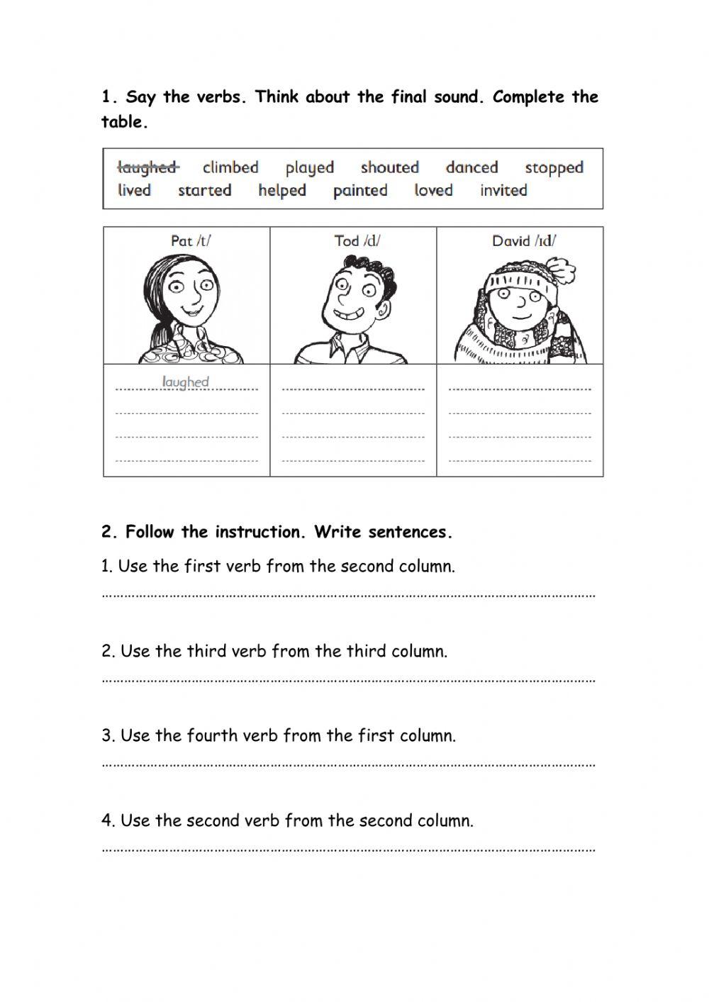 Ed pronunciation | Free Interactive Worksheets | 457479