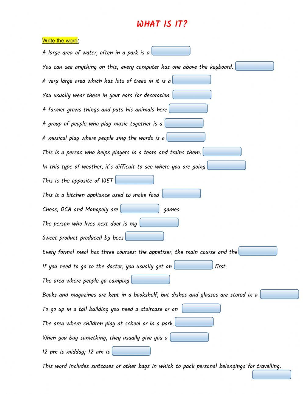 VOCABULARY for KET online exercise for | Live Worksheets
