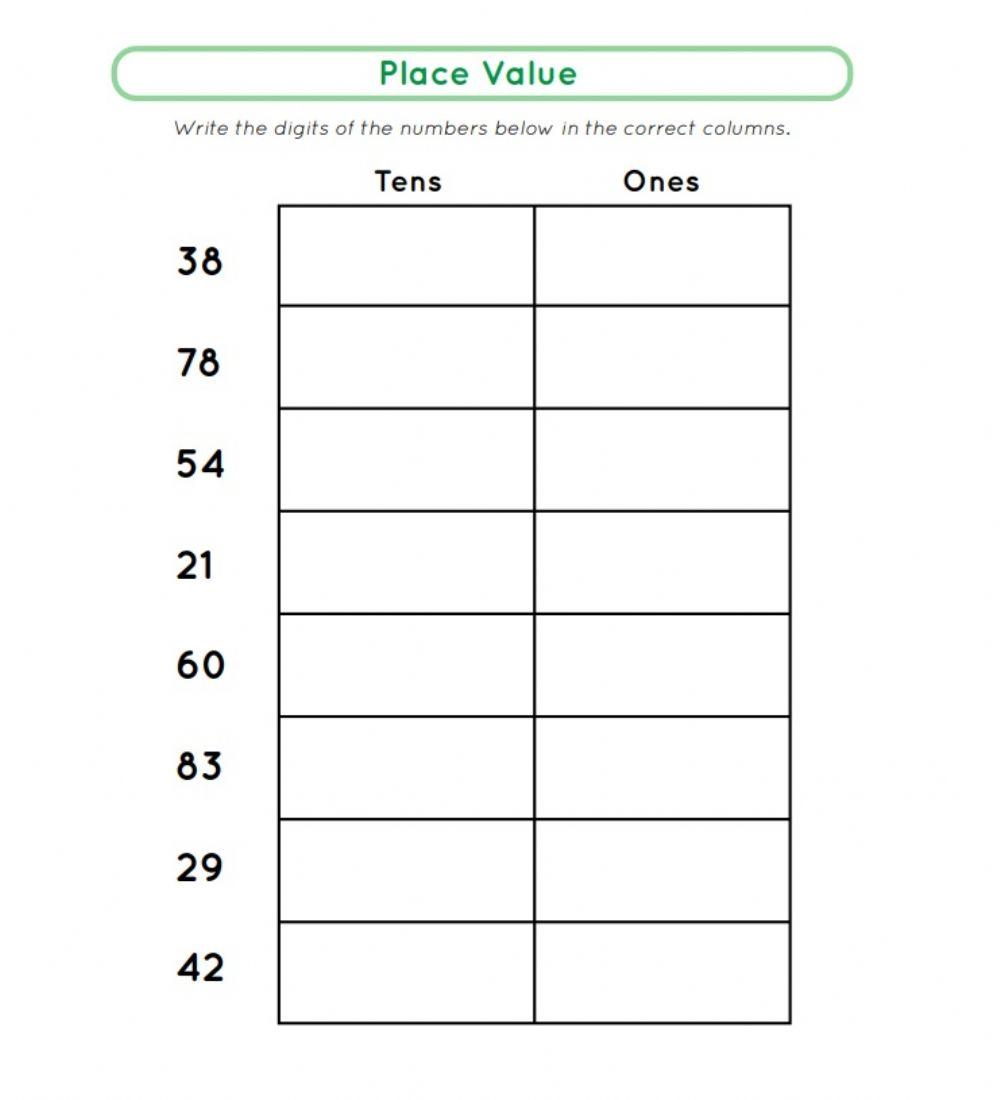 Place Value online pdf worksheet | Live Worksheets