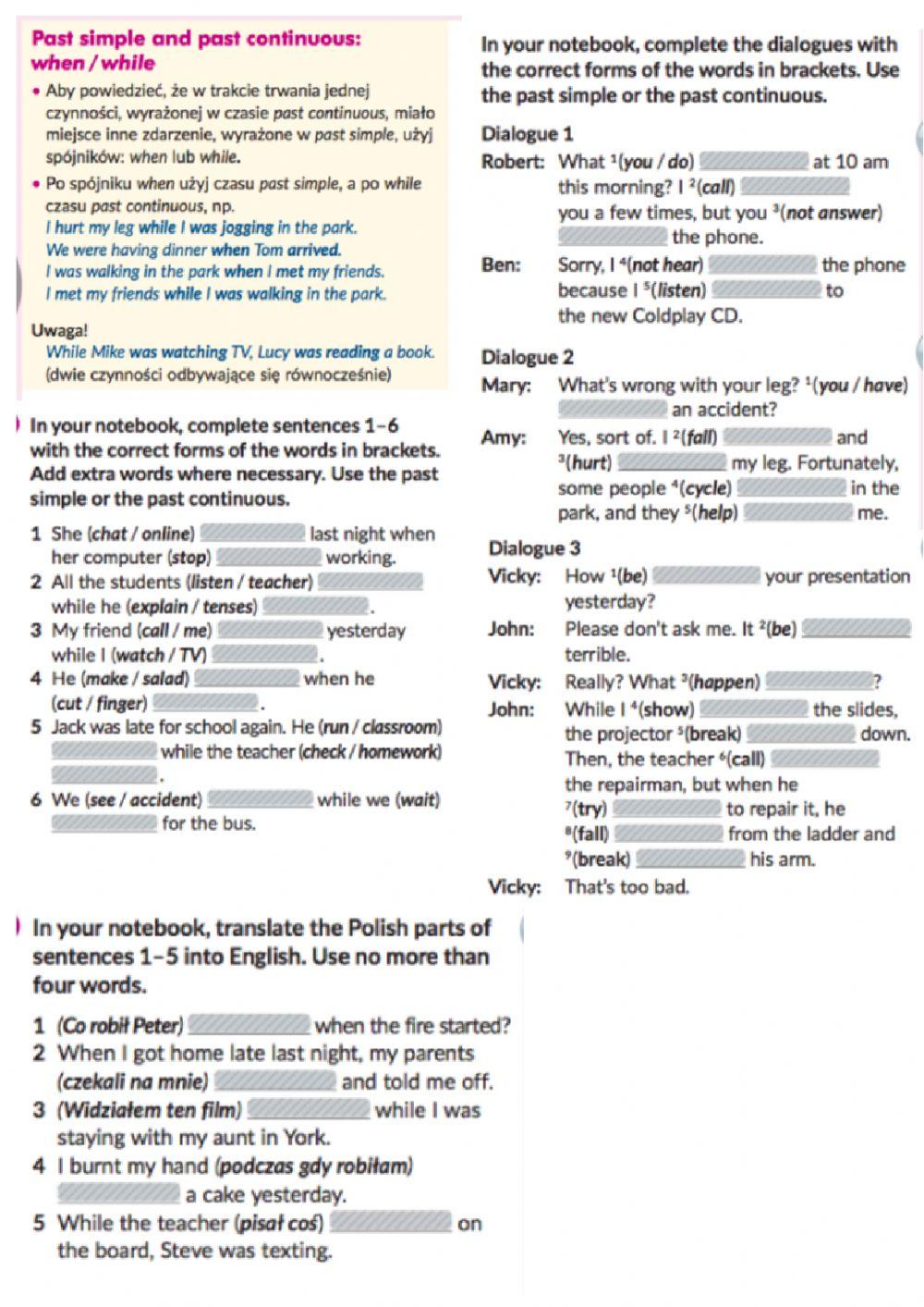 6186551 | Past Simple i Past Continuous - unit 3