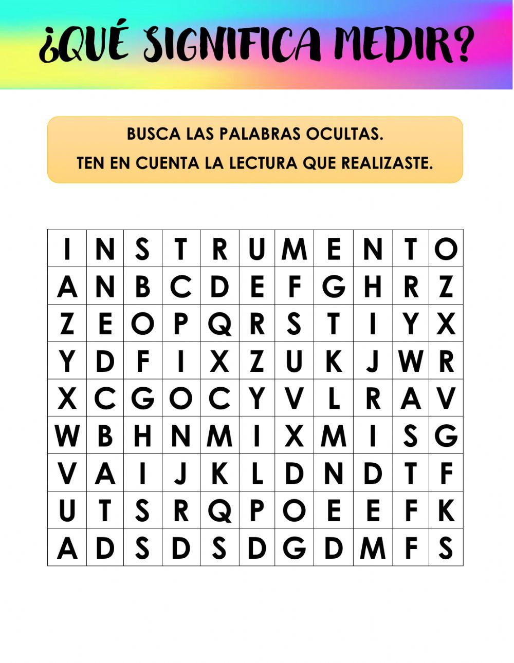 ¿qué significa medir? worksheet | Live Worksheets