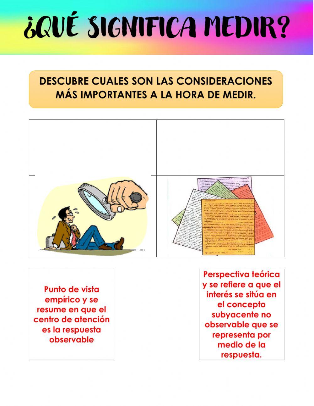 ¿qué significa medir? worksheet | Live Worksheets