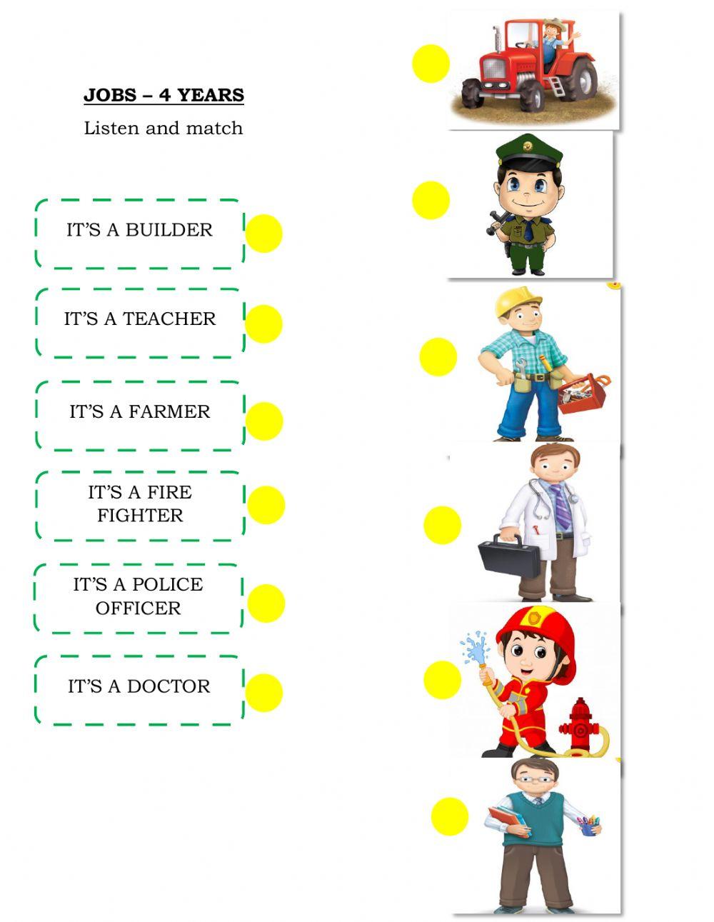 Jobs online exercise for Inicial | Live Worksheets