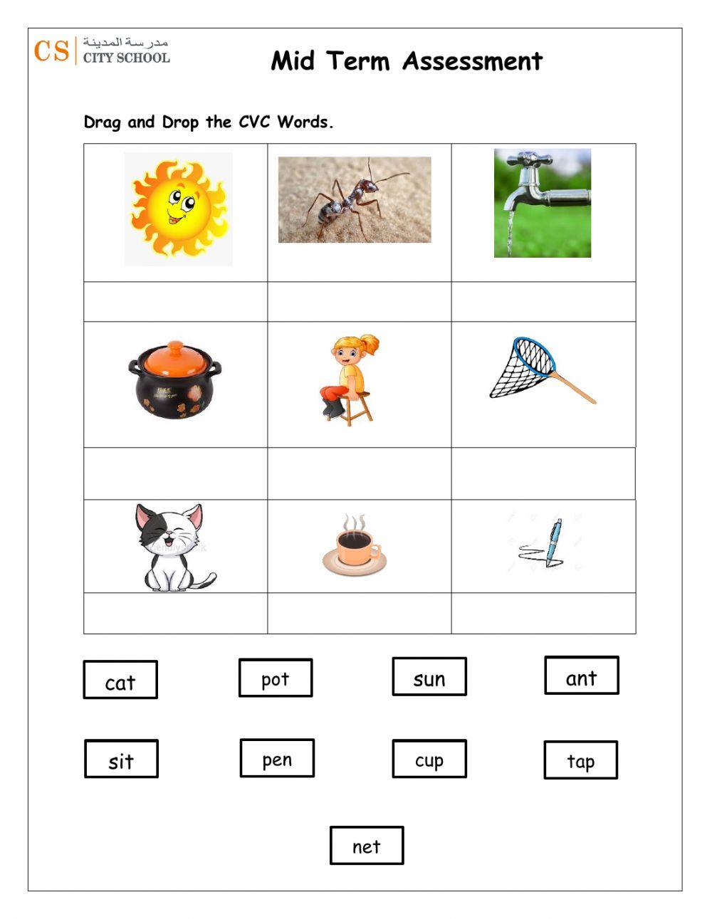 398122 | CVC Words | Farah Siddiqui | LiveWorksheets