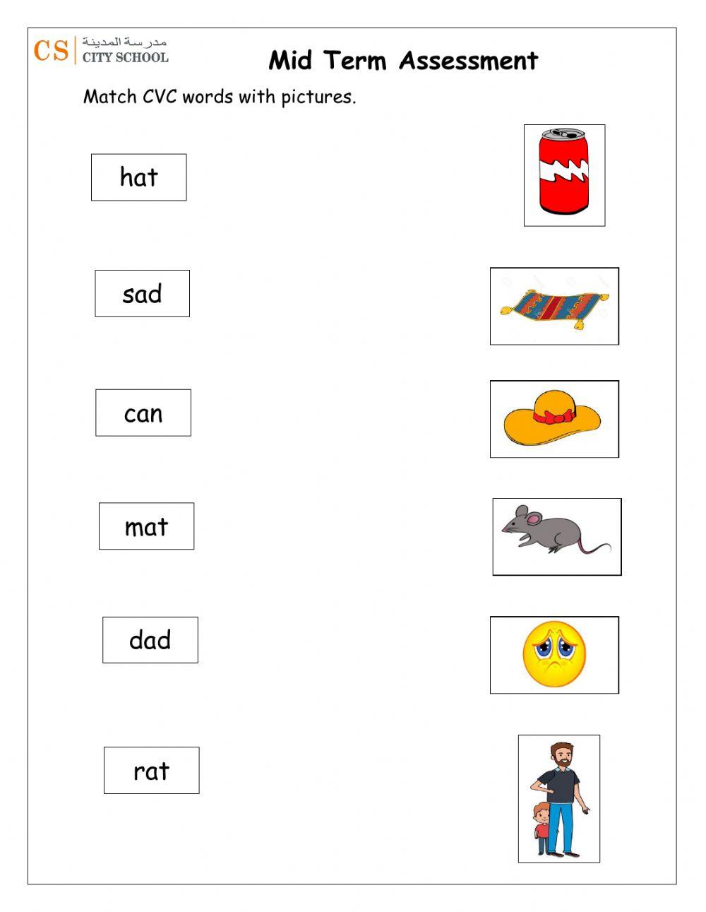 CVC Words Reading exercise | Live Worksheets