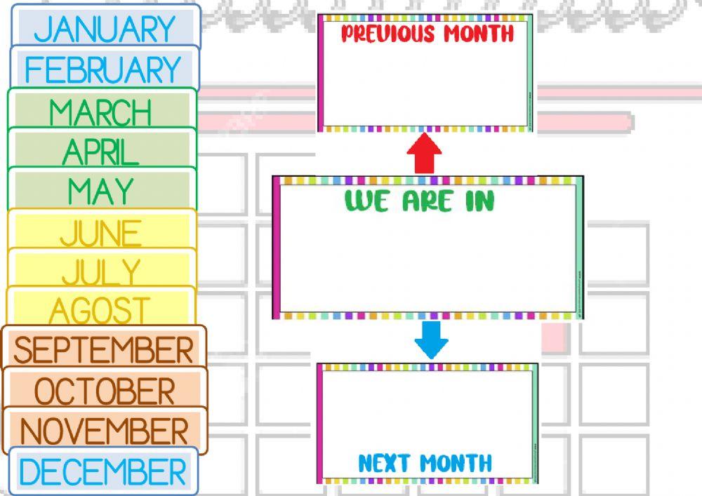 Months online exercise for 1º | Live Worksheets