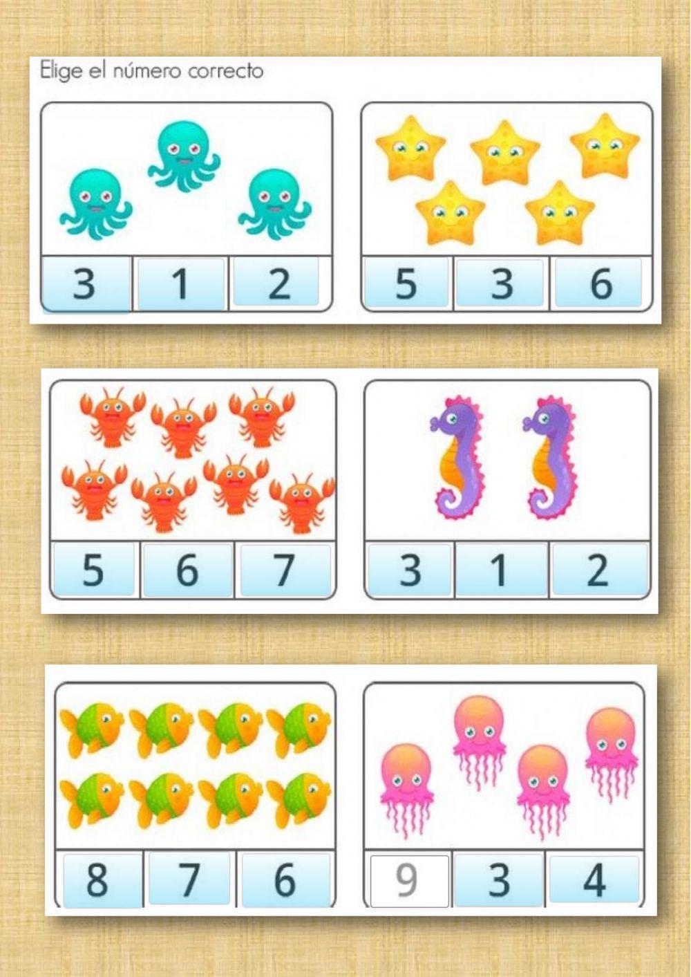 Contar elementos worksheet | Live Worksheets