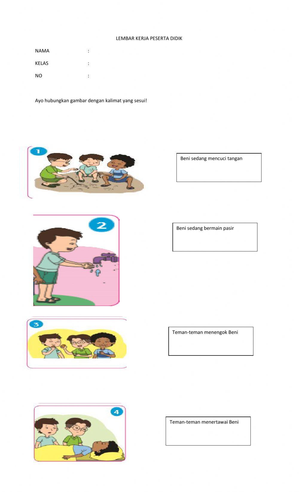 Memasangkan kalimat yang benar worksheet | Live Worksheets