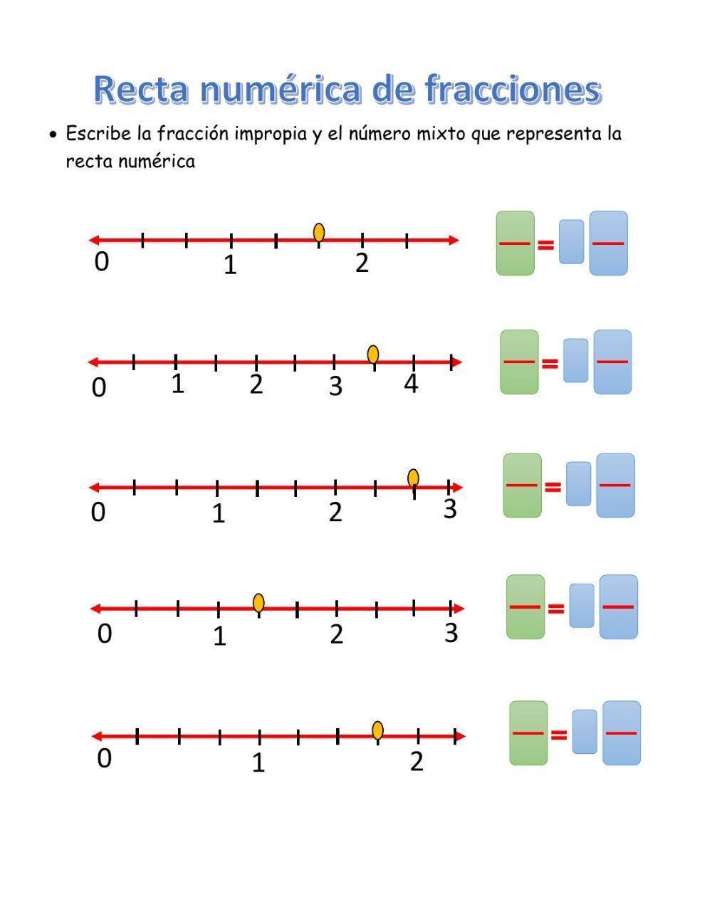 Recta Num rica De Fracciones Worksheet Live Worksheets Recta Num rica De Fracciones Worksheet Live Worksheets